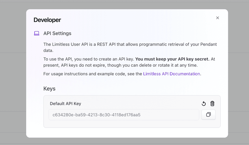Limitless Developer Platform